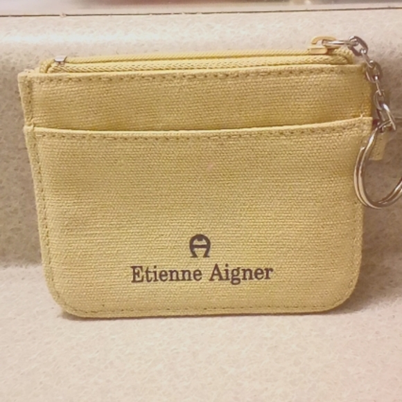 Etienne Aigner | Bags | Etienne Aigner Tan Coin Card Pouch | Poshmark